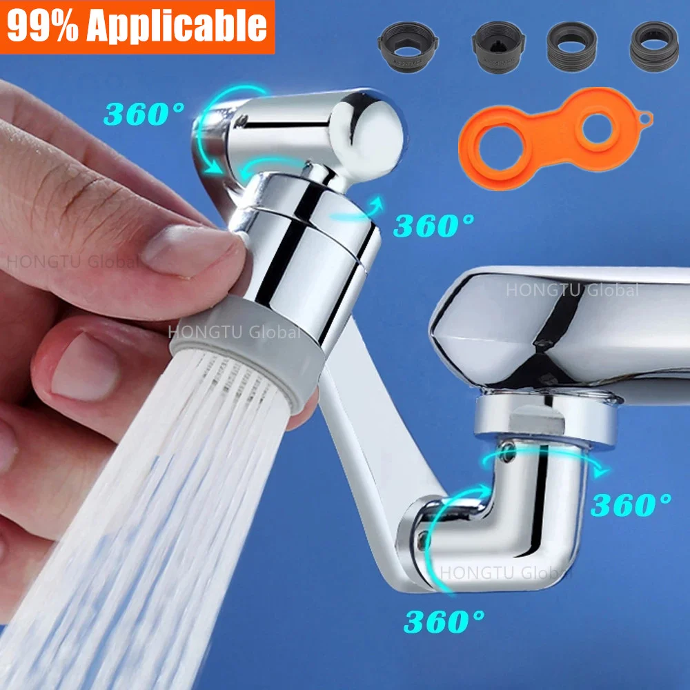 New 99% Universal 1080° Rotation Extender Faucet Aerator Robotic Arm ...