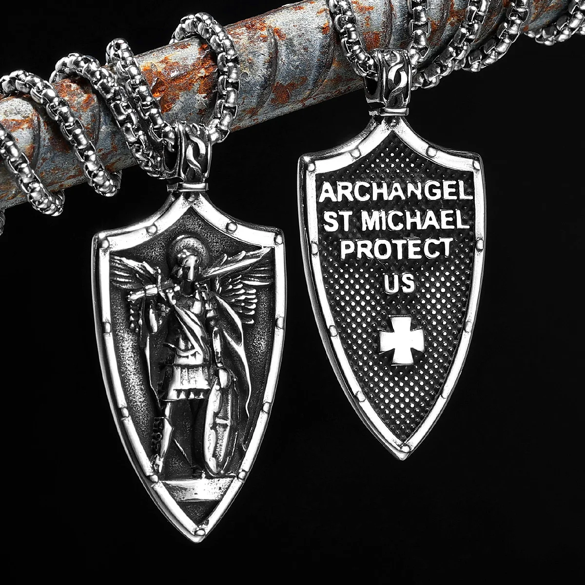 Archangel-Necklaces-St-Michael-Pendants-316L-Stainless-Steel-Men-Women ...