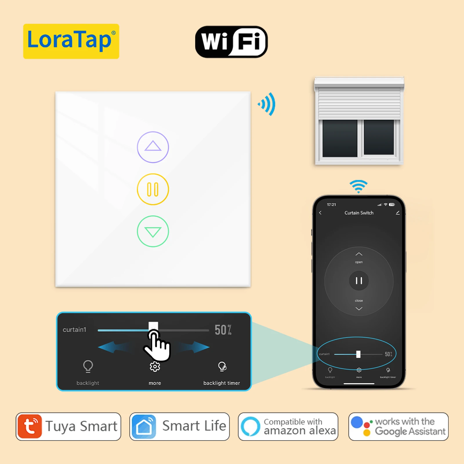 LoraTap-4th-Generation-WiFi-Roller-Shutter-Curtain-Switch-for-Electric ...