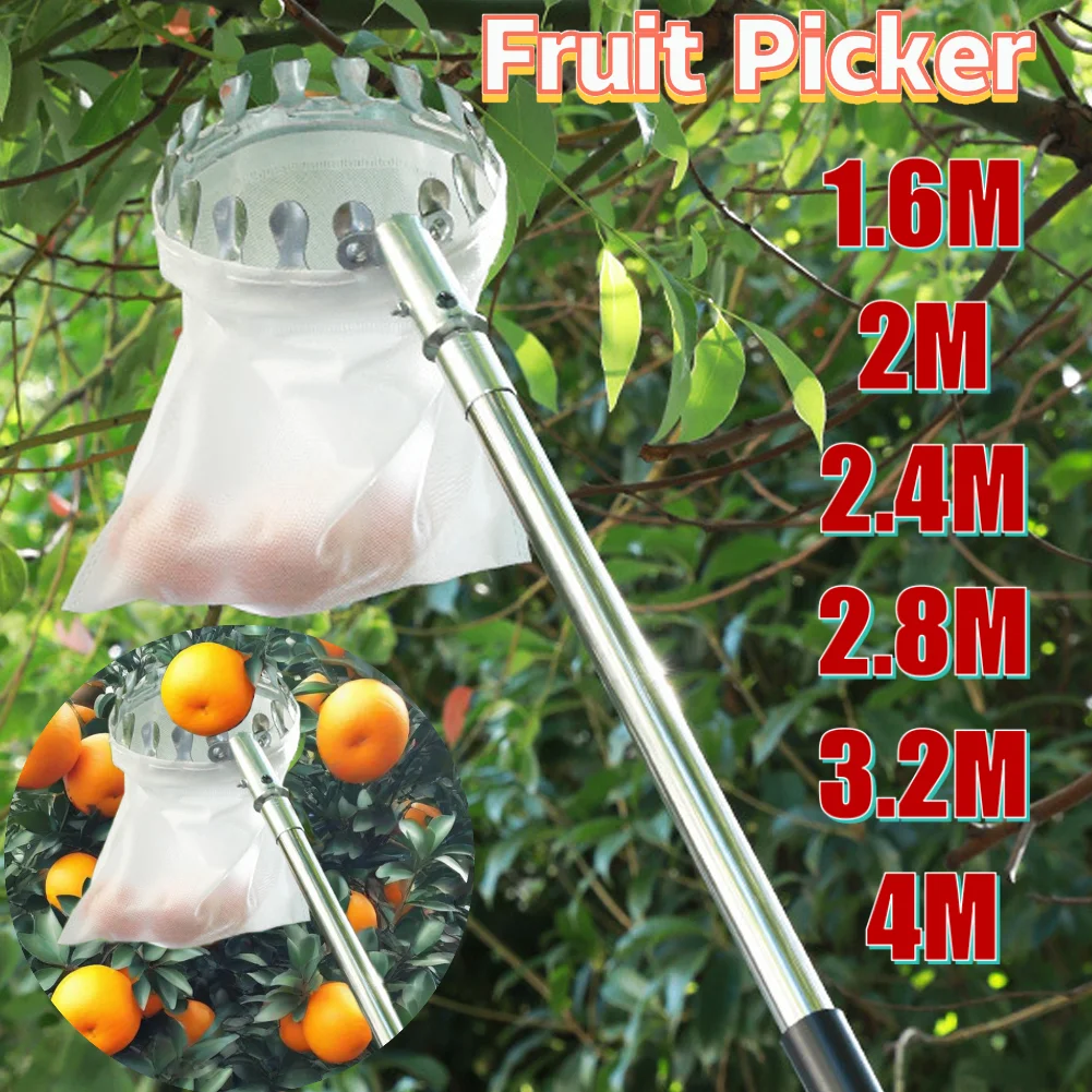 Stainless Steel Splicing Rod Fruit Picker High Tree Orchard Picking ...