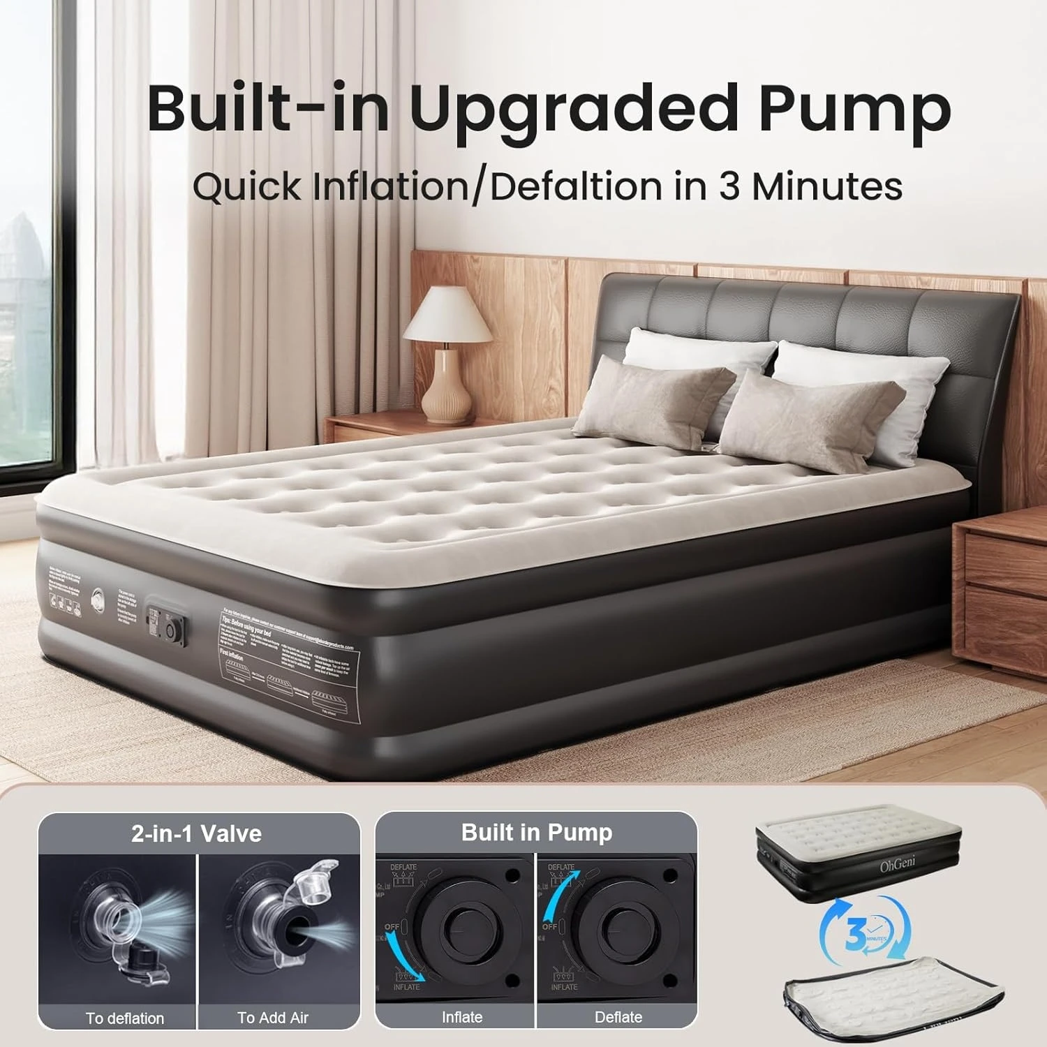 Bed How To Inflate Best Full Size Air Mattress With Built-in Pump Hi ...