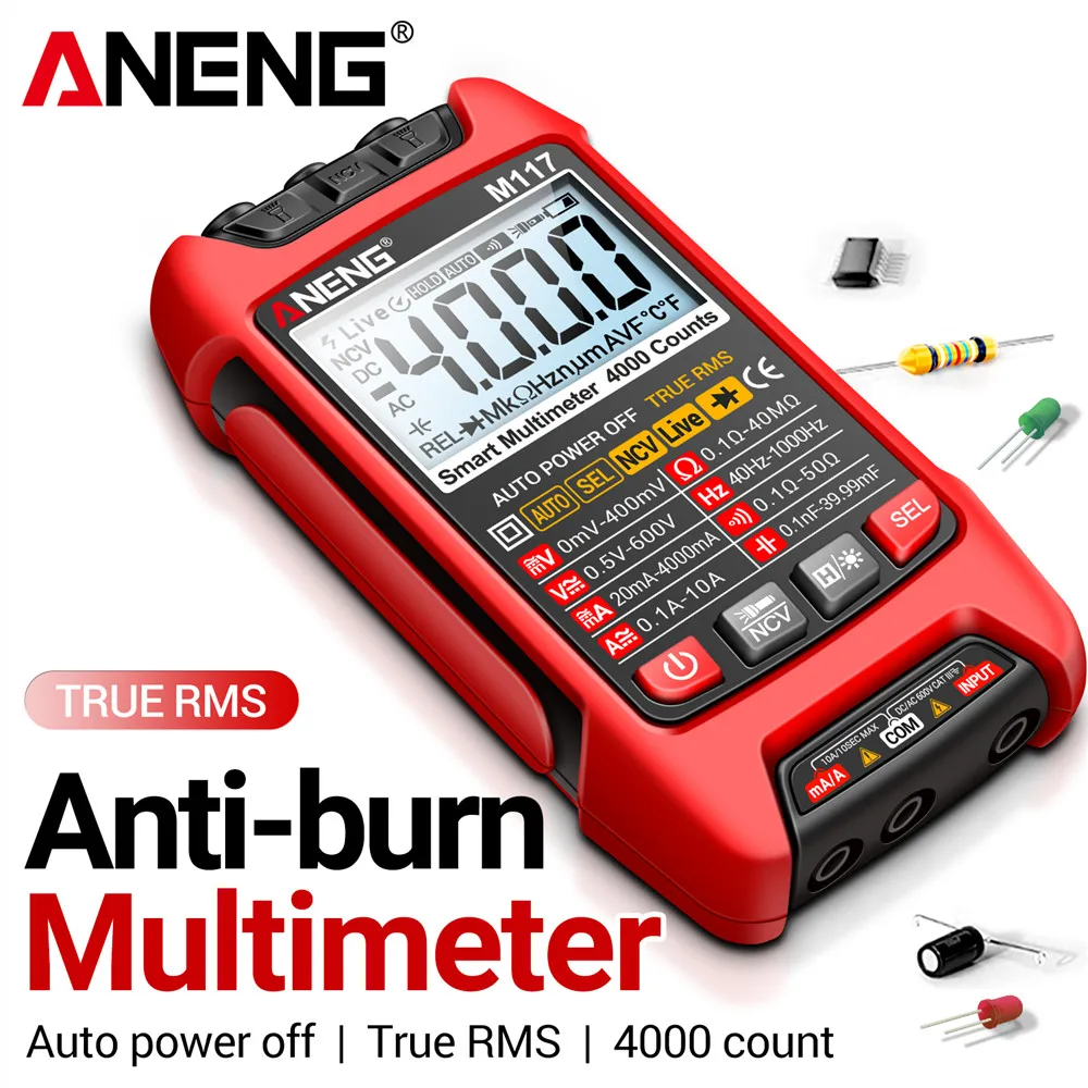 ANENG-M117-Capacitor-Tester-Resistance-Current-Voltage-Multimetro-4000 ...
