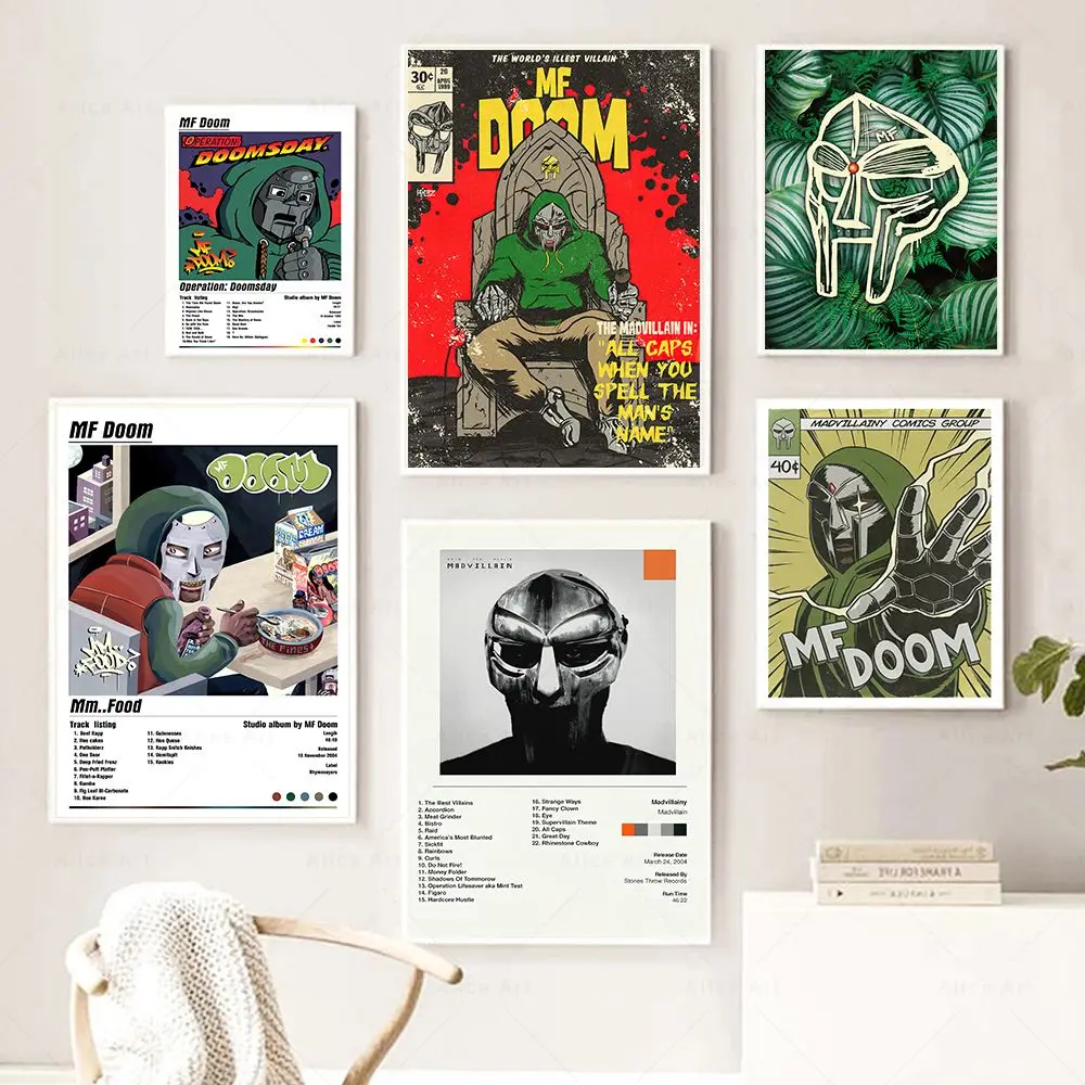 Singer-Madvillain-MF-Doom-Posters-Hip-Hop-Rap-Music-Album-Star-Wall-Art ...