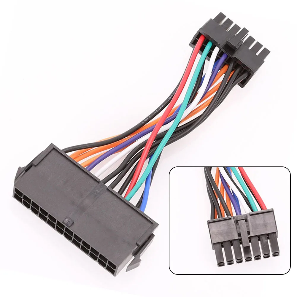 24 Pin To 14 Pin PSU Main Power Supply ATX Adapter Cable For Lenovo IBM 24p 14p 18AWG Positive ...