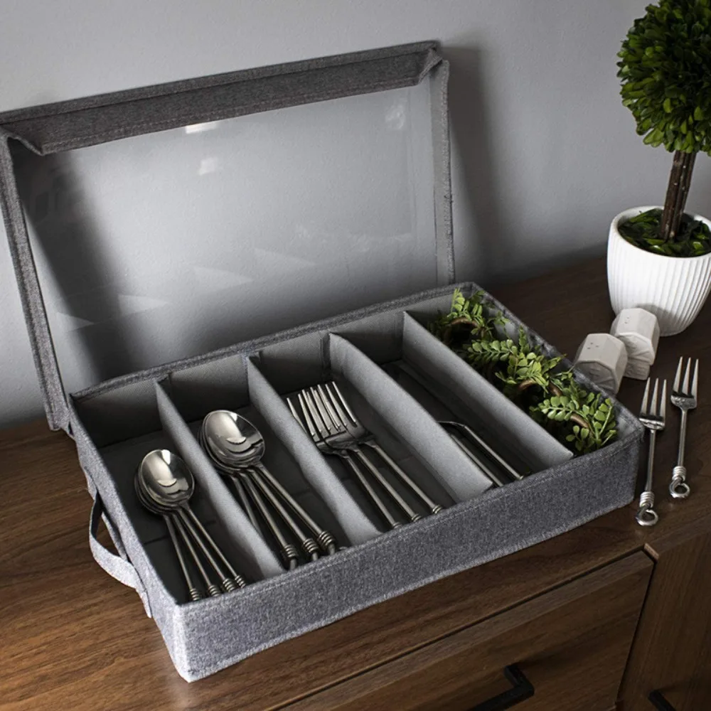 1pc-5-plaid-cloth-tableware-storage-box-knife-fork-spoon-storage-box ...