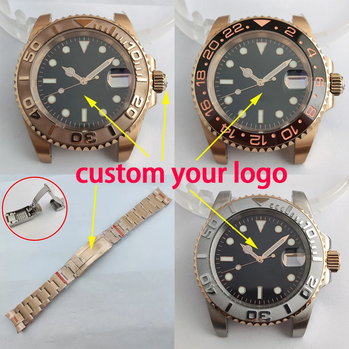 40mm-NH35-case-sapphire-glass-Rose-gold-nh35-watch-case-nh36-case ...
