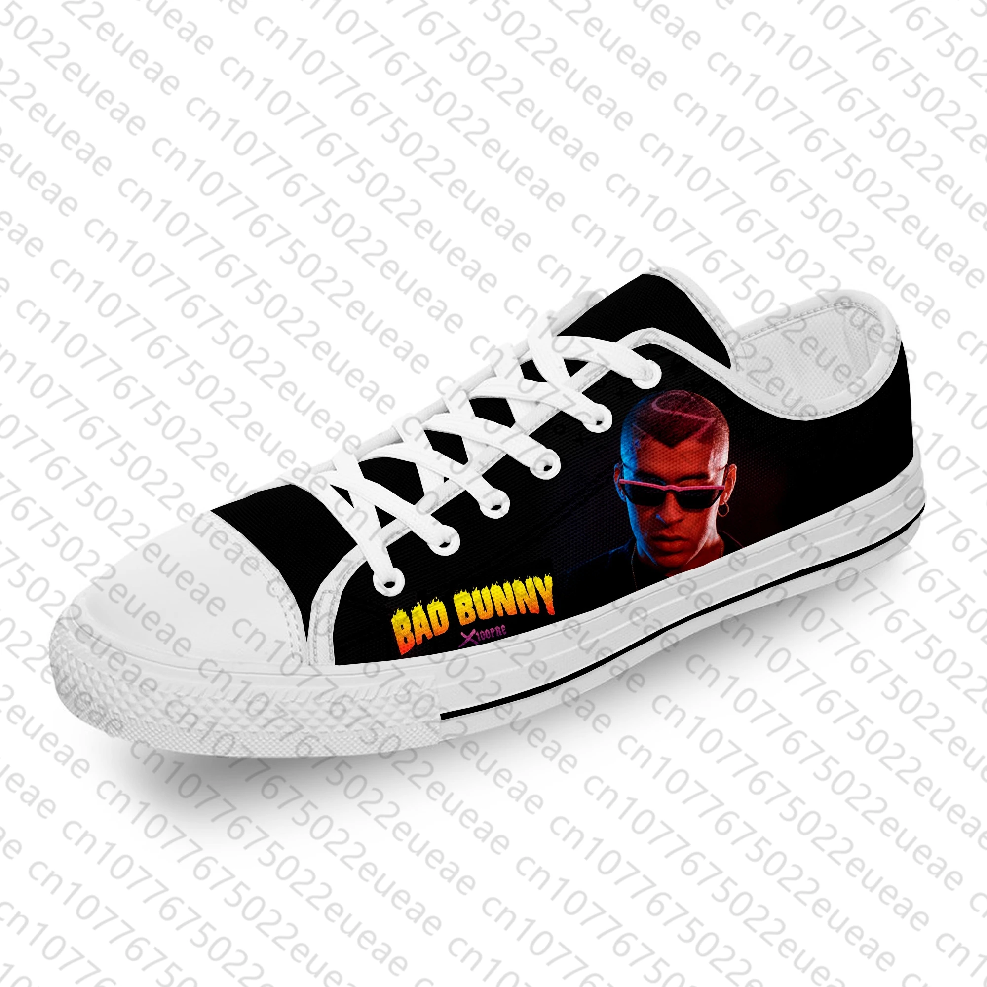 Bad-Bunny-Rap-Hip-Hop-Rapper-Cool-White-Cloth-Fashion-3D-Print-Low-Top ...