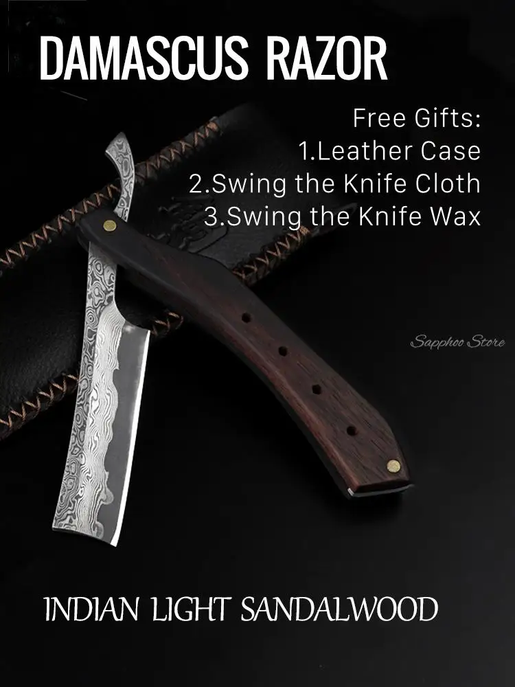 Retro-Damascus-Razors-Are-Made-By-Hand-Gold-High-Damascus-Steel-Folding ...