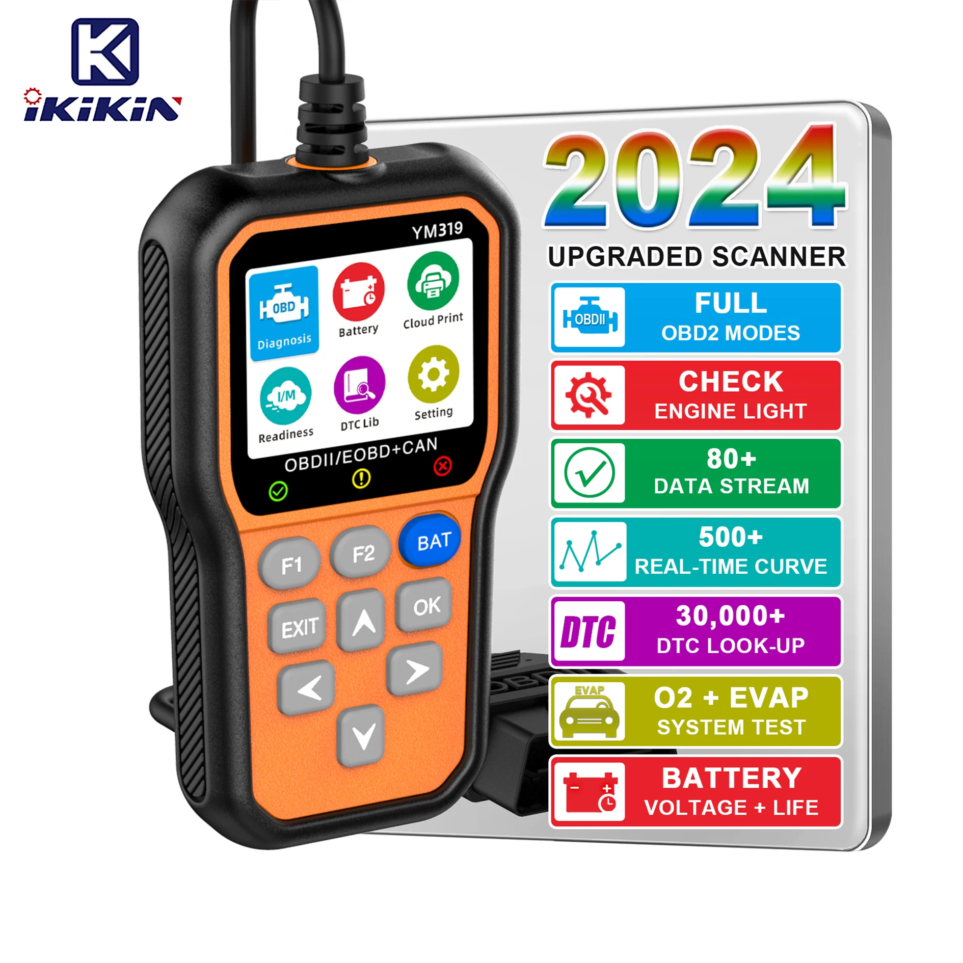 Car-Diagnostic-Tool-Orange-YM319-Multi-Functions-Car-Code-Reader-High ...