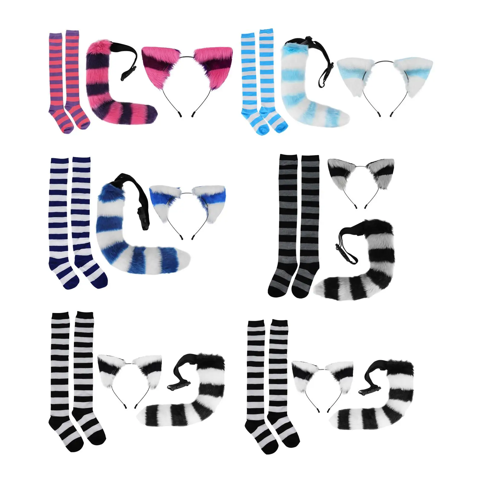 Cat-Costume-Set-Kitten-Meias-Cosplay-Acess-rios-Traje-Halloween-Acess ...