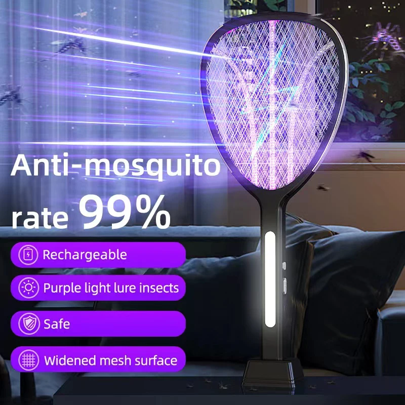 Electric-Mosquito-Swatter-Rechargeable-3000v-Strong-Mosquito-Kill-USB ...
