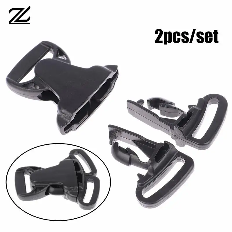 2pcs 25mm 3 Way Three Point Side Release Buckle Quick Plastic Black ...