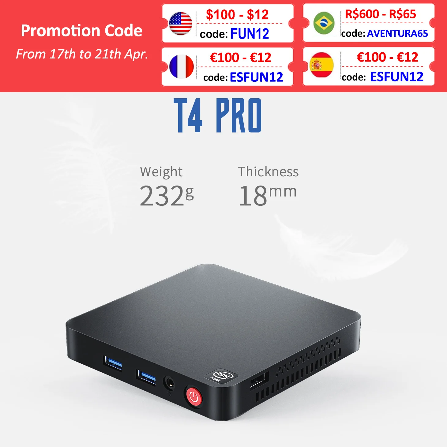 Beelink T4 Pro Mini Pc Intel Celeron N3350 2.4ghz 4gb/64gb Mais Barato ...