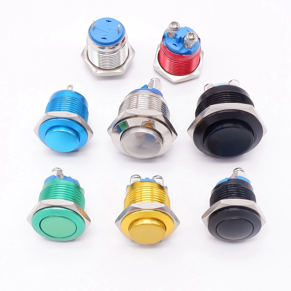 16mm-19mm-22mm-Metal-Push-Button-Switch-Horn-Doorbell-Self-Reset-Button ...