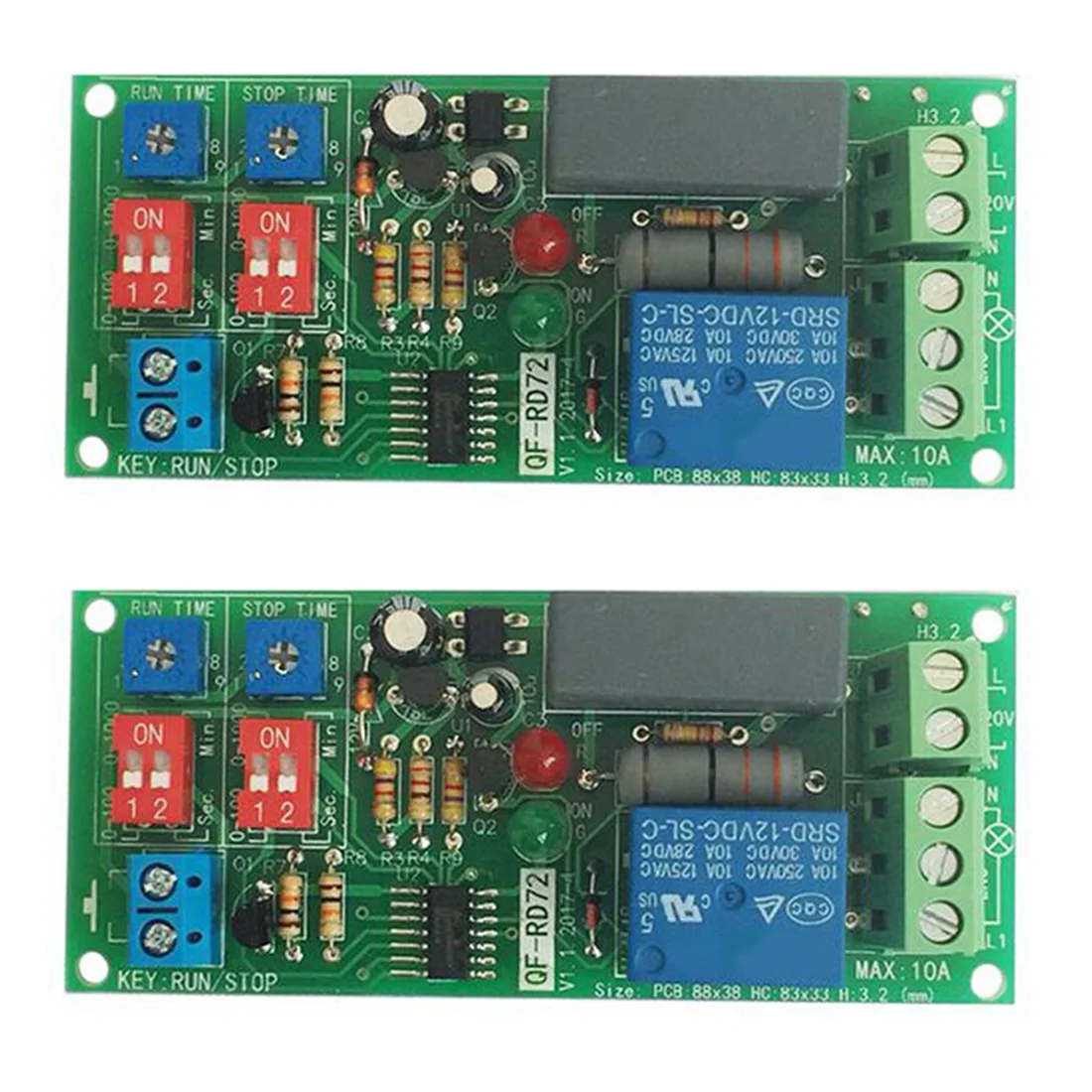 2PCs-Dual-Time-Adjustable-Cycle-Delay-Timing-Relay-Repeat-on-OFF-Switch ...