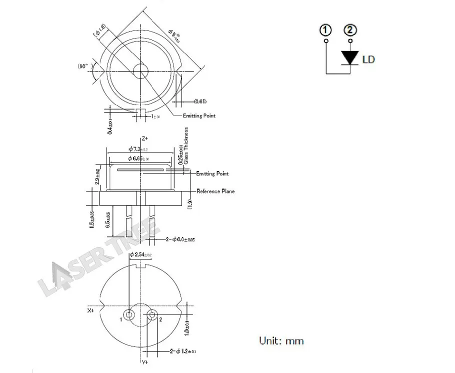 638nm 1.2W high power red laser diode with FAC compressed spot ...