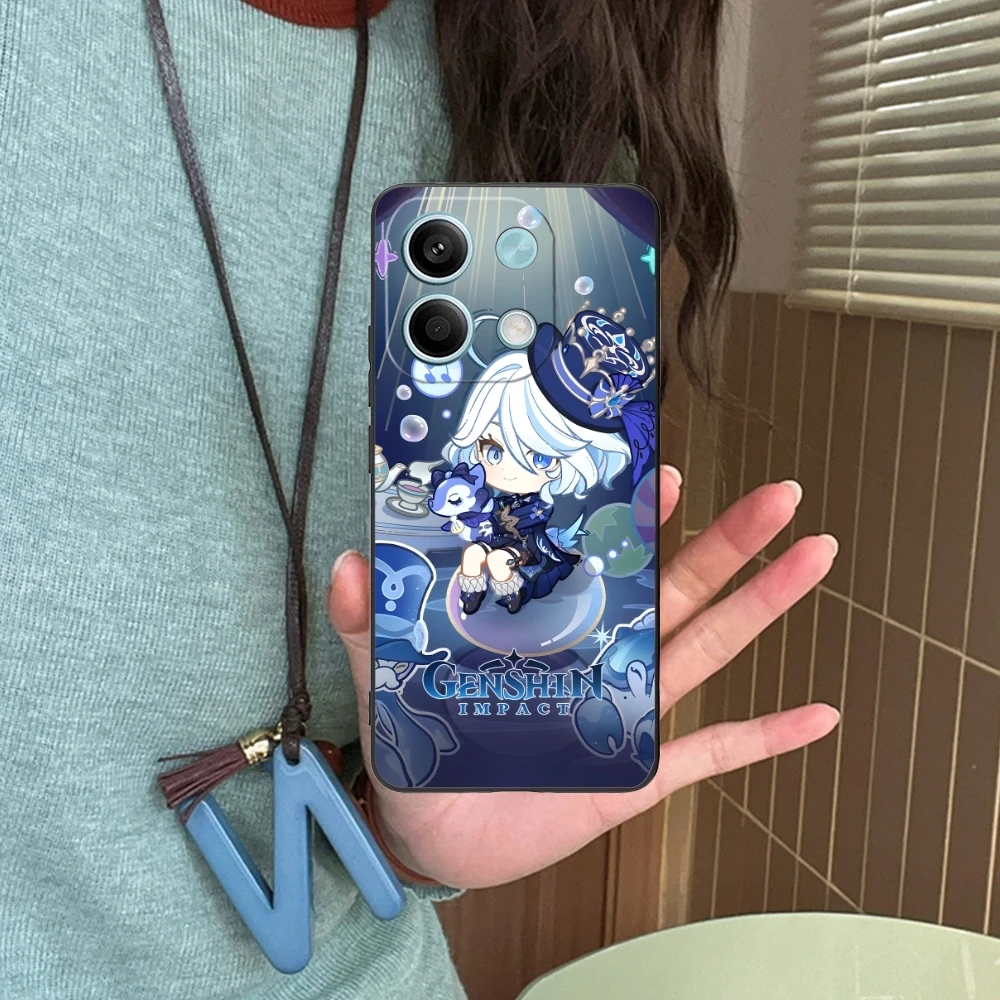 Genshin Impact Furina Black Phone Cover Shell for Redmi Note9 A (Z6)