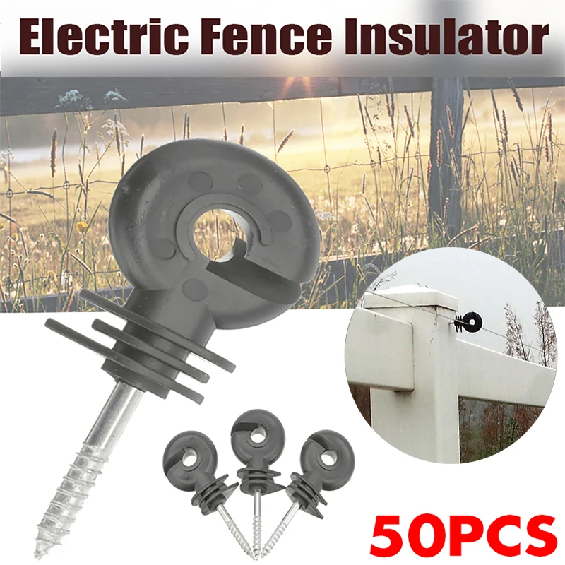 50Pcs-Electric-Fence-Insulators-Durable-Screw-Posts-Multi-functional ...