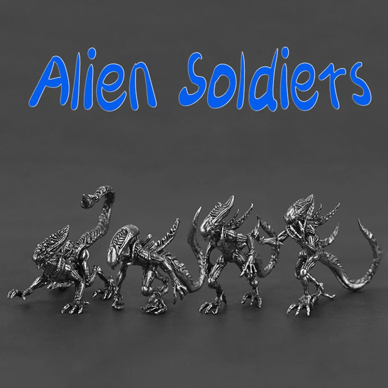 White Brass Movie Character Alien Soldiers Mininature Figurines Desktop ...