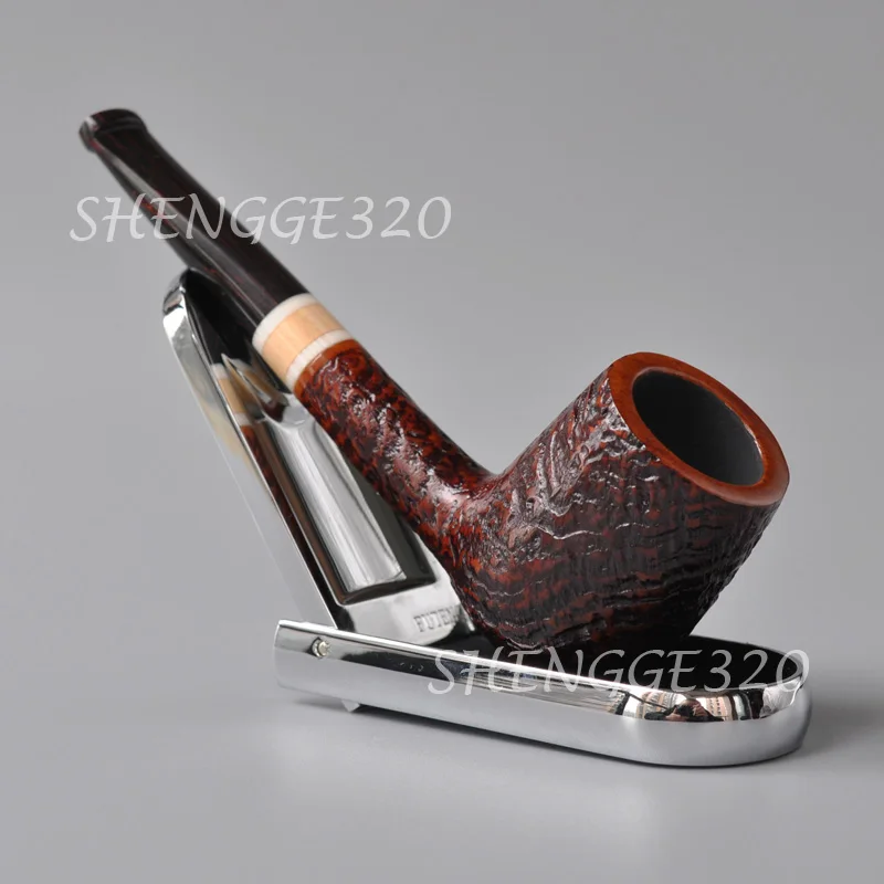Briar-Wooden-Tobacco-Pipe-Carved-Billiard-3mm-Flue-Straight-Cumberland ...