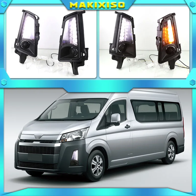 2pcs Car Led Front Fog Light Auto Bulb Bumper Light Cover Daytime ...