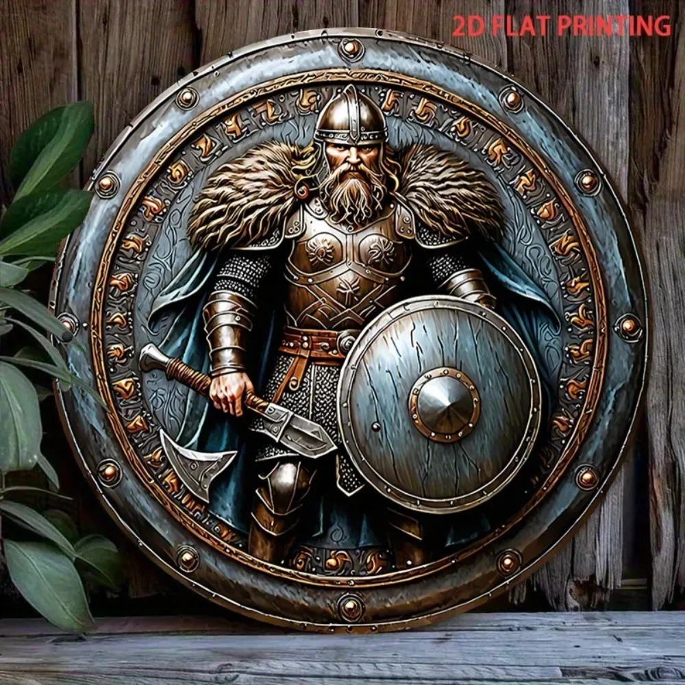 Viking Warrior Wall Decor Metal Art，Medieval Battle Shield & Armor ...