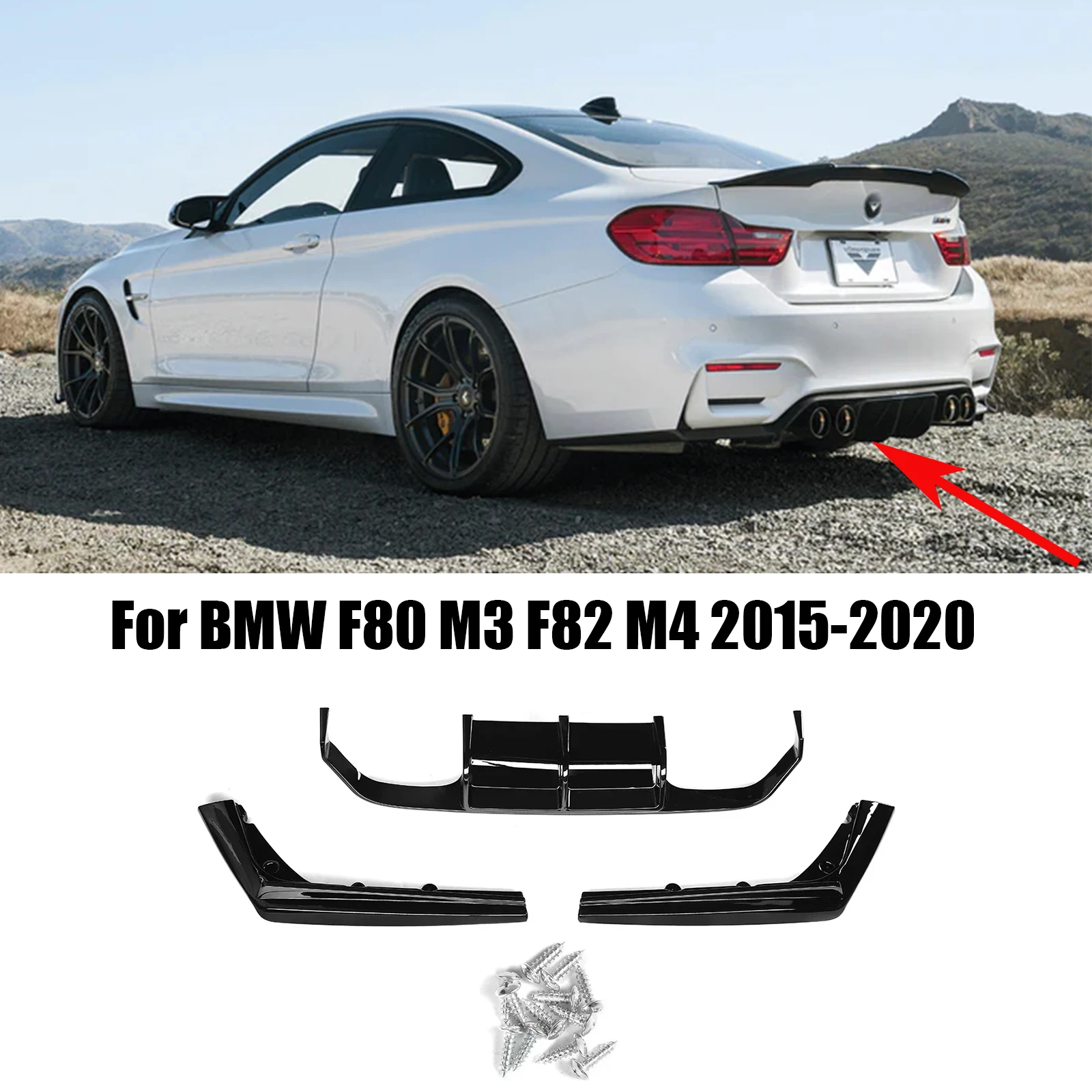 For-BMW-F80-M3-F82-F83-M4-2015-2020-Car-Rear-Diffuser-Bumper-Corner ...