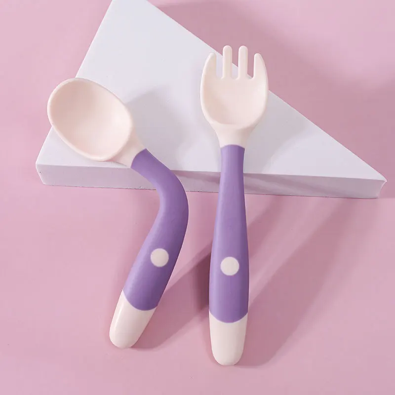 Baby-Children-Spoon-Fork-Set-Soft-Bendable-Silicone-Scoop-Fork-Kit ...