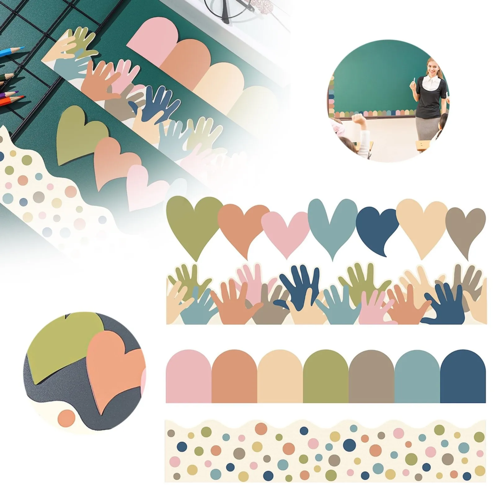 Boho-Border-Decorating-Set-Colorful-Border-Wall-Stickers-Bulletin-Board ...