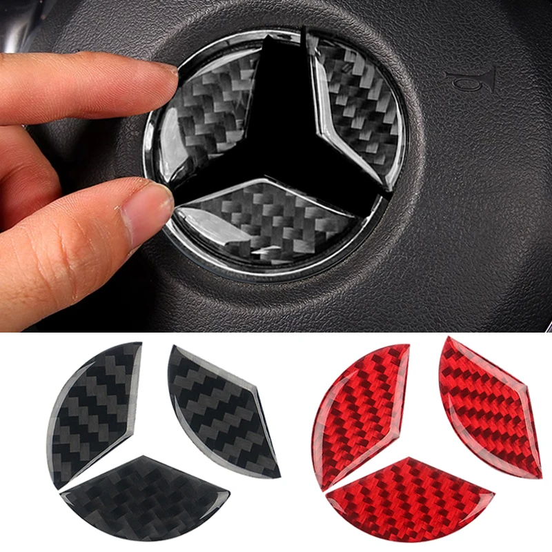49mm-Carbon-Fiber-Decal-Car-Steering-Wheel-Airbag-Cover-Trim-Stickers ...