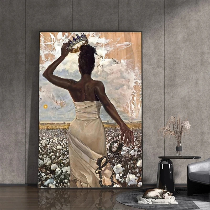 Sexy African Women Freedom Crown Poster Mobile Shackle Print Canvas ...