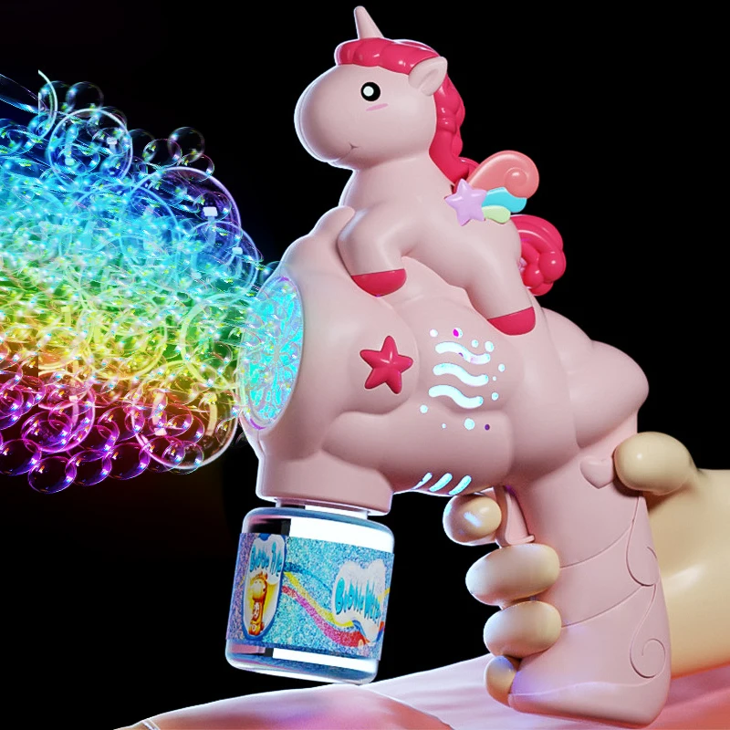 Unicorn-Electric-Bubble-Gun-Kids-Toy-Bubbles-Machine-Automatic-Soap-Blower-with-Light-Outdoor ...