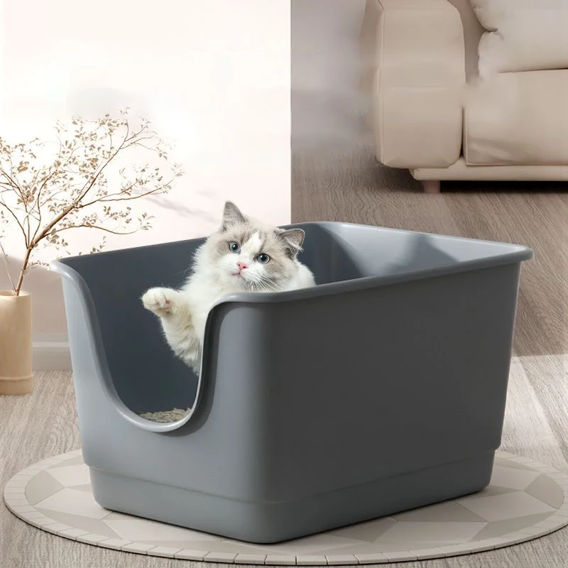 Huge-cat-litter-box-oversized-fully-open-semi-closed-cat-litter-box ...