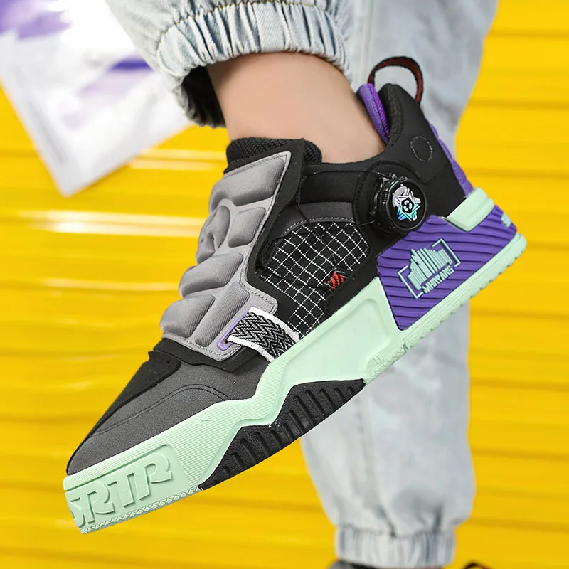 Fashion Men's Hip Hop Sports Running Shoes Graffiti High Top Chunky ...