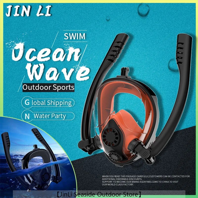 Snorkeling-Mask-Diving-Mask-Scuba-Double-Snorkel-Tube-Dry-Adult ...