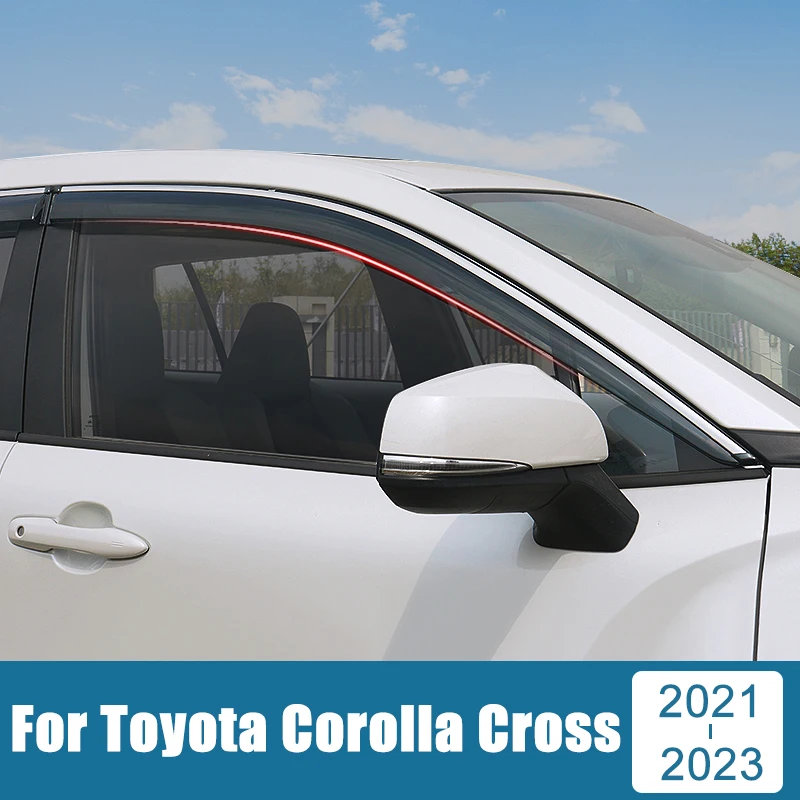 Car-Window-Deflector-Rain-Guard-Visor-Awnings-Cover-Trim-Sticker ...