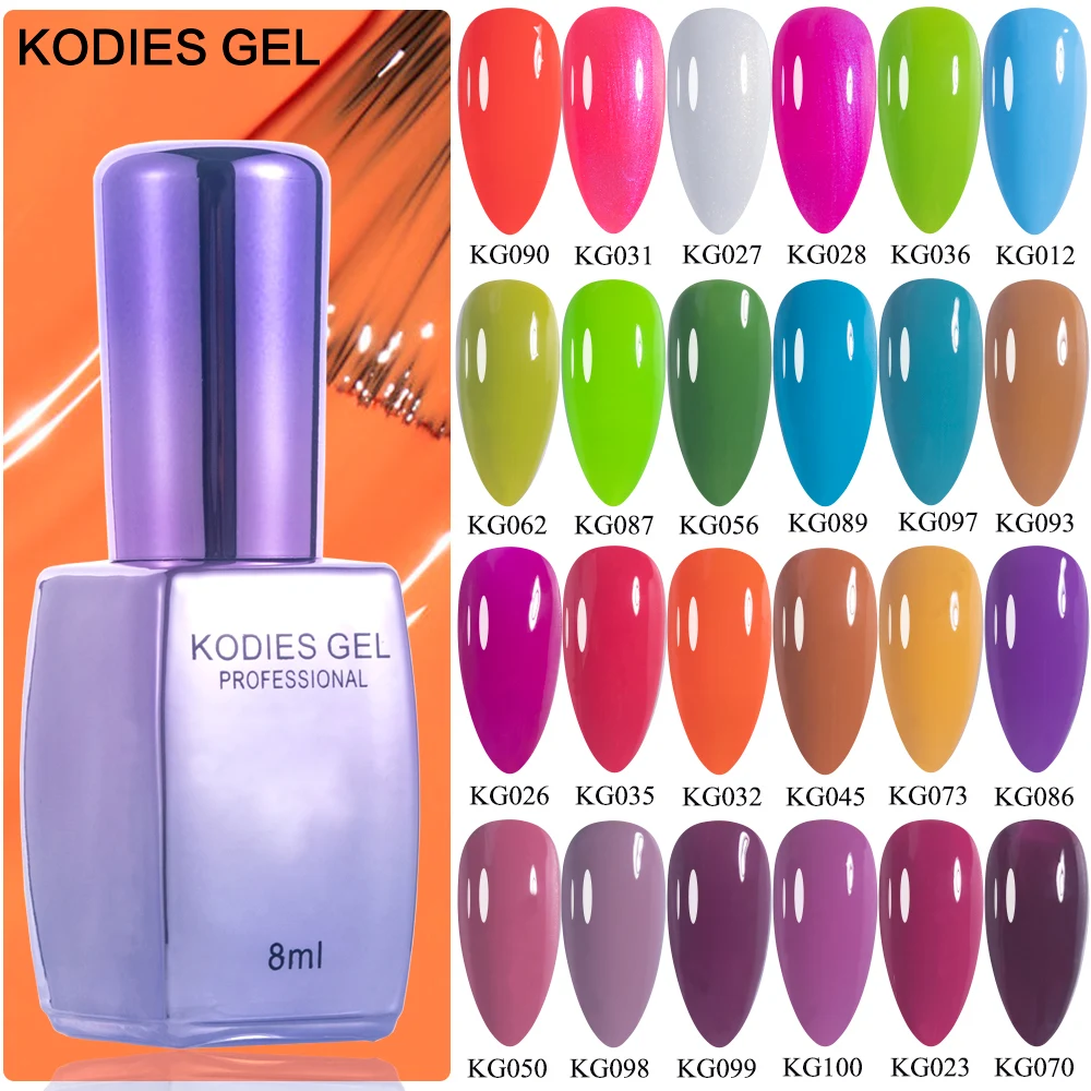 KODIES-GEL-Summer-Gel-Nail-Polish-8ML-Neon-Color-Macarron-Nails-Semi ...