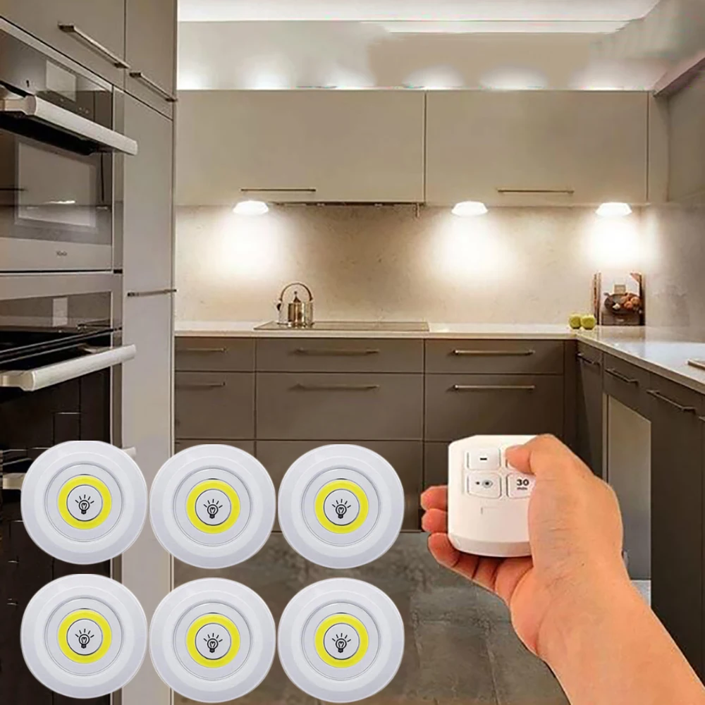 Wireless-Kitchen-Light-with-Remote-Control-Dimmable-Night-Lamp-Battery ...