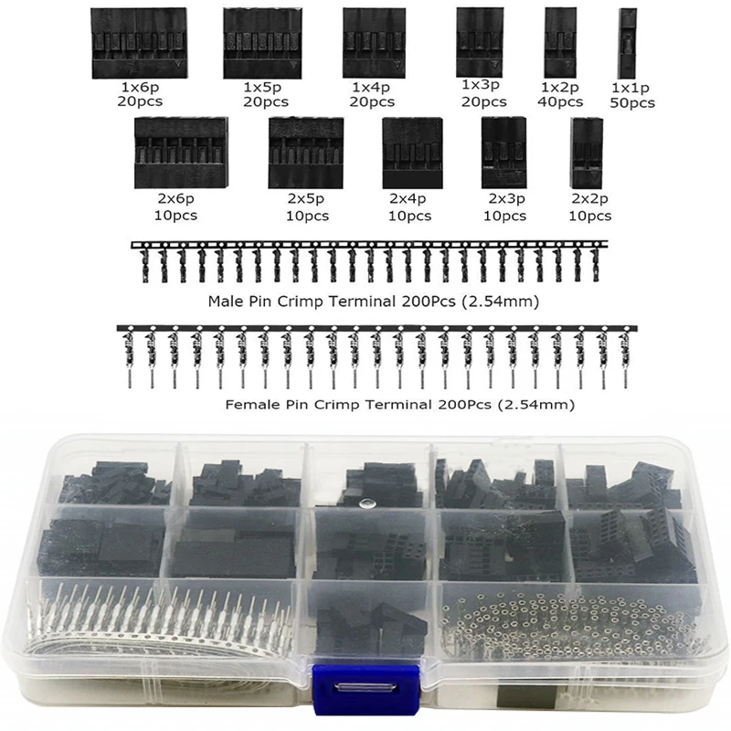 620pcs-Dupont-Wire-Jumper-Pin-Header-Connector-Housing-Male-Crimp-Pins ...