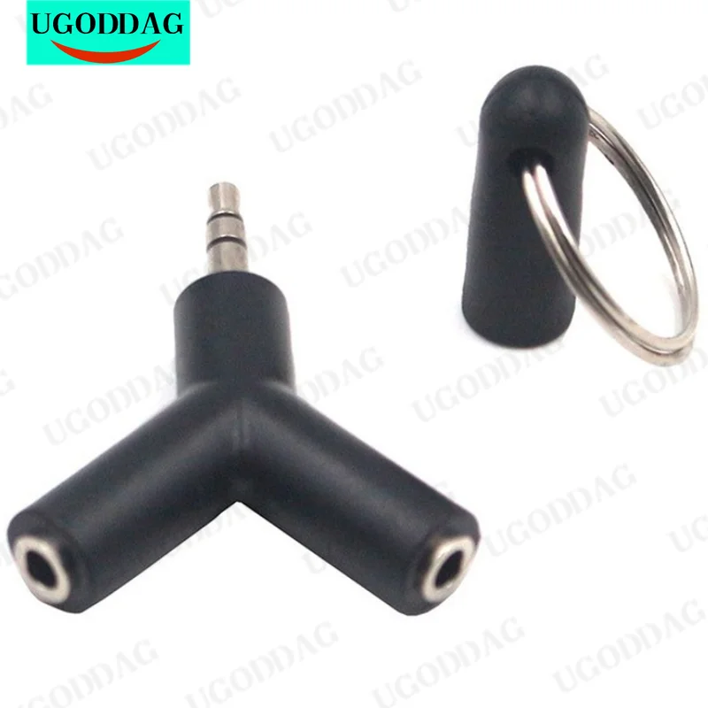 3.5mm Jack Mini Y Shape Male to 2 Female M/F Two-way Headphones ...