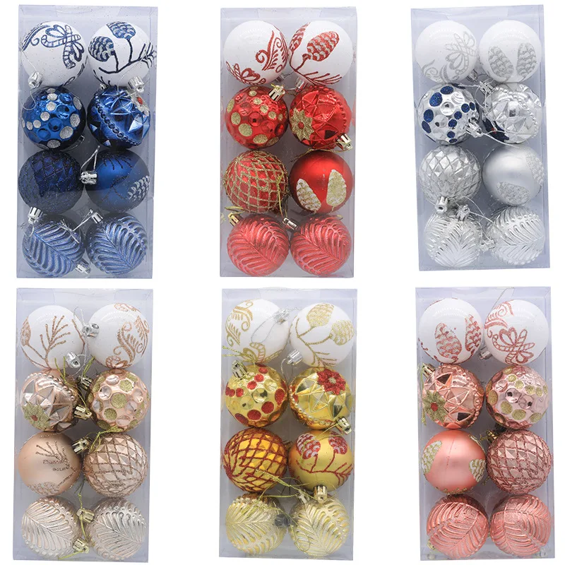 New-6cm-8pcs-Christmas-Ball-Set-with-Electroplated-Painted-Balls ...