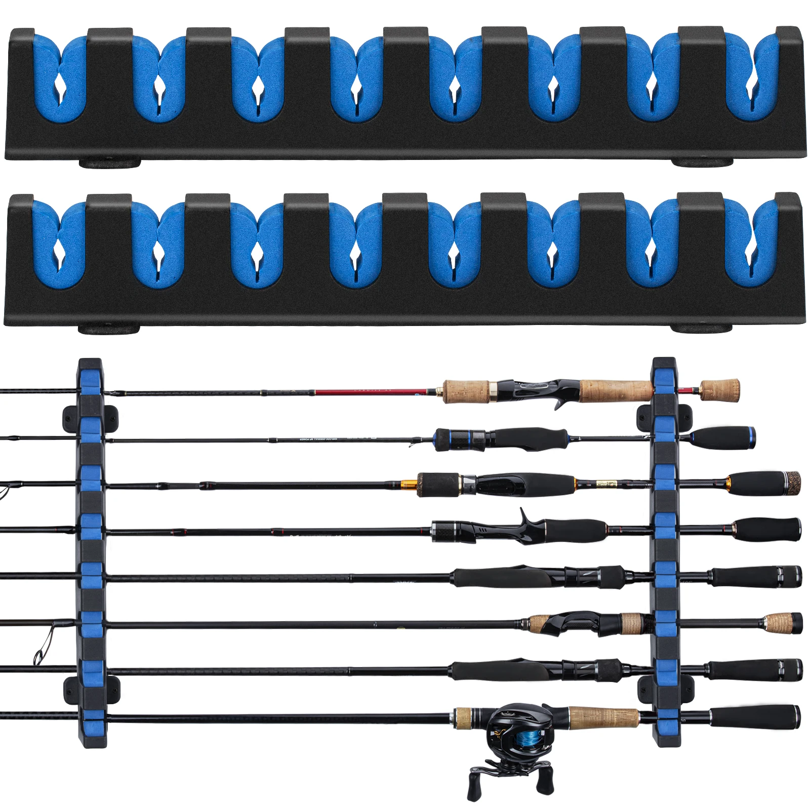 THKFISH-Fishing-Rod-Holder-Horizontal-8-Rod-Rack-ABS-Plastic-Storage ...