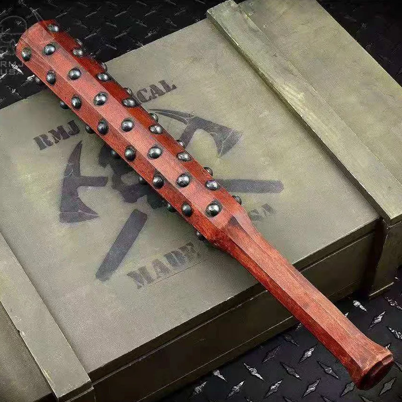 Redwood-Solid-Wood-Sandalwood-Short-Staff-with-Steel-Beads-Inside-Old ...