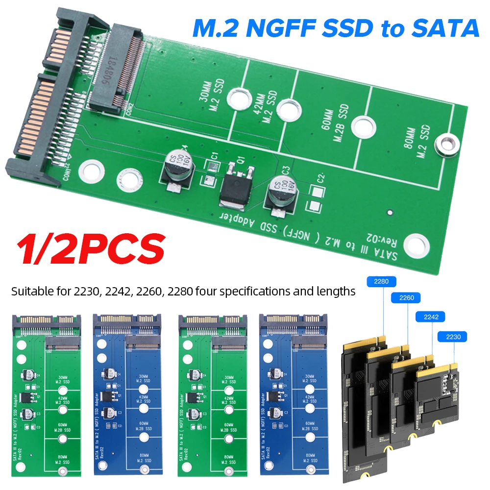 M.2 Adaptador SSD B Chave, Conversor M.2 NGFF, Cartão SATA3 6G, M2 SATA ...