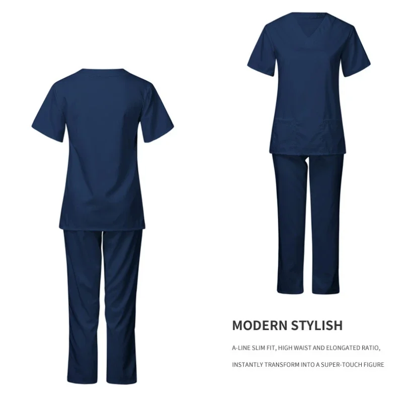 Short-Sleeved-Operating-Room-Surgical-Suit-Doctor-Nurse-Workwear ...