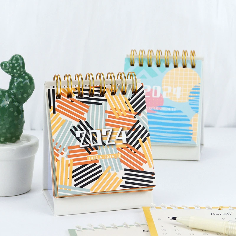 2024 Desk Calendar Mini Coil Calendar Book To Do List Daily Weekly ...