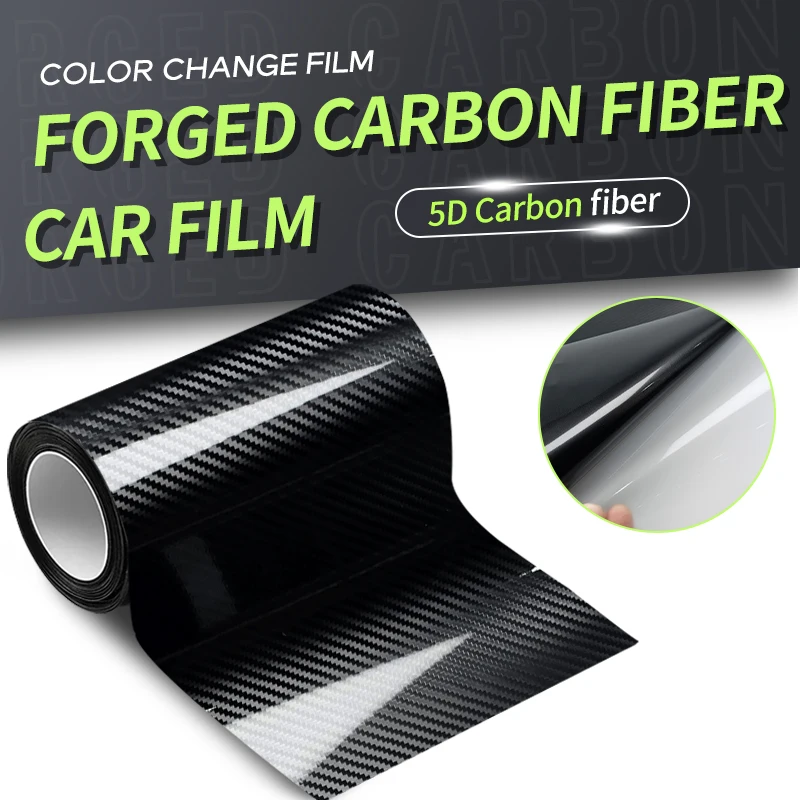 5D High Gloss Black Carbon Fiber Vinyl Bubble Free Air Release Car Wrap ...