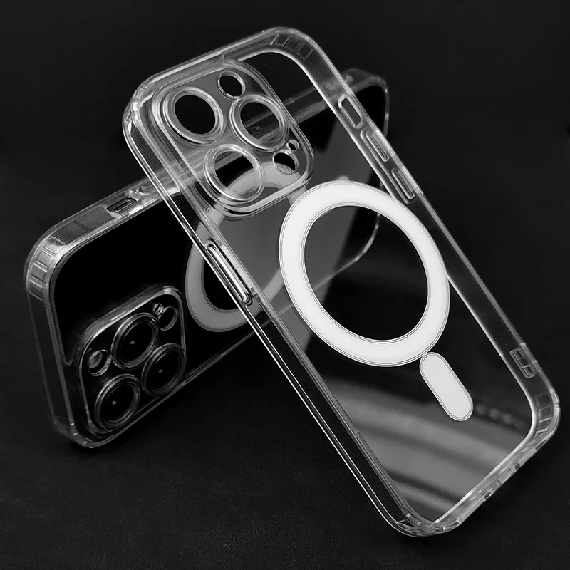 Magsafe-funda-transparente-de-lujo-para-iphone-12-13-14-15-pro-max ...