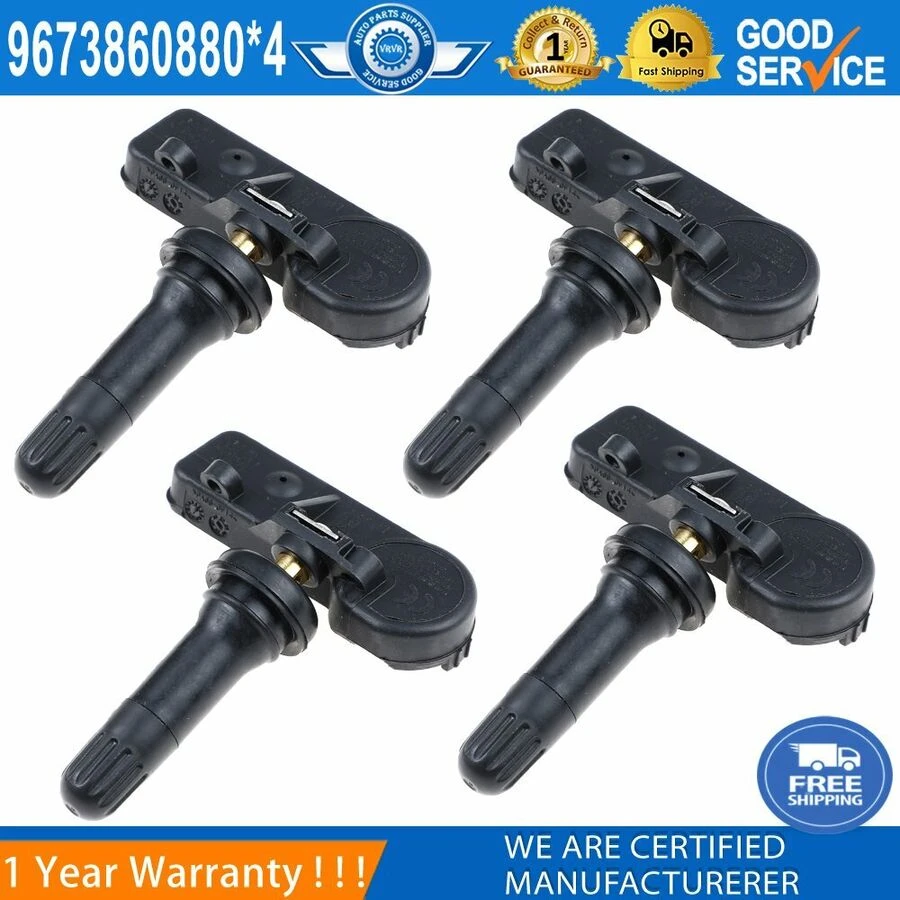 4pcs Tire Pressure Sensors Tpms 433mhz 9673860880 For Fits Citroen C4 ...