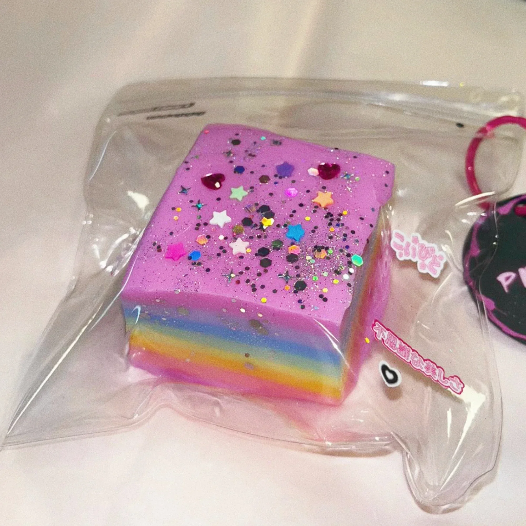 Taba-Squishy-Colorful-Glitter-Rainbow-Jelly-Pudding-Silicone-Tabby ...